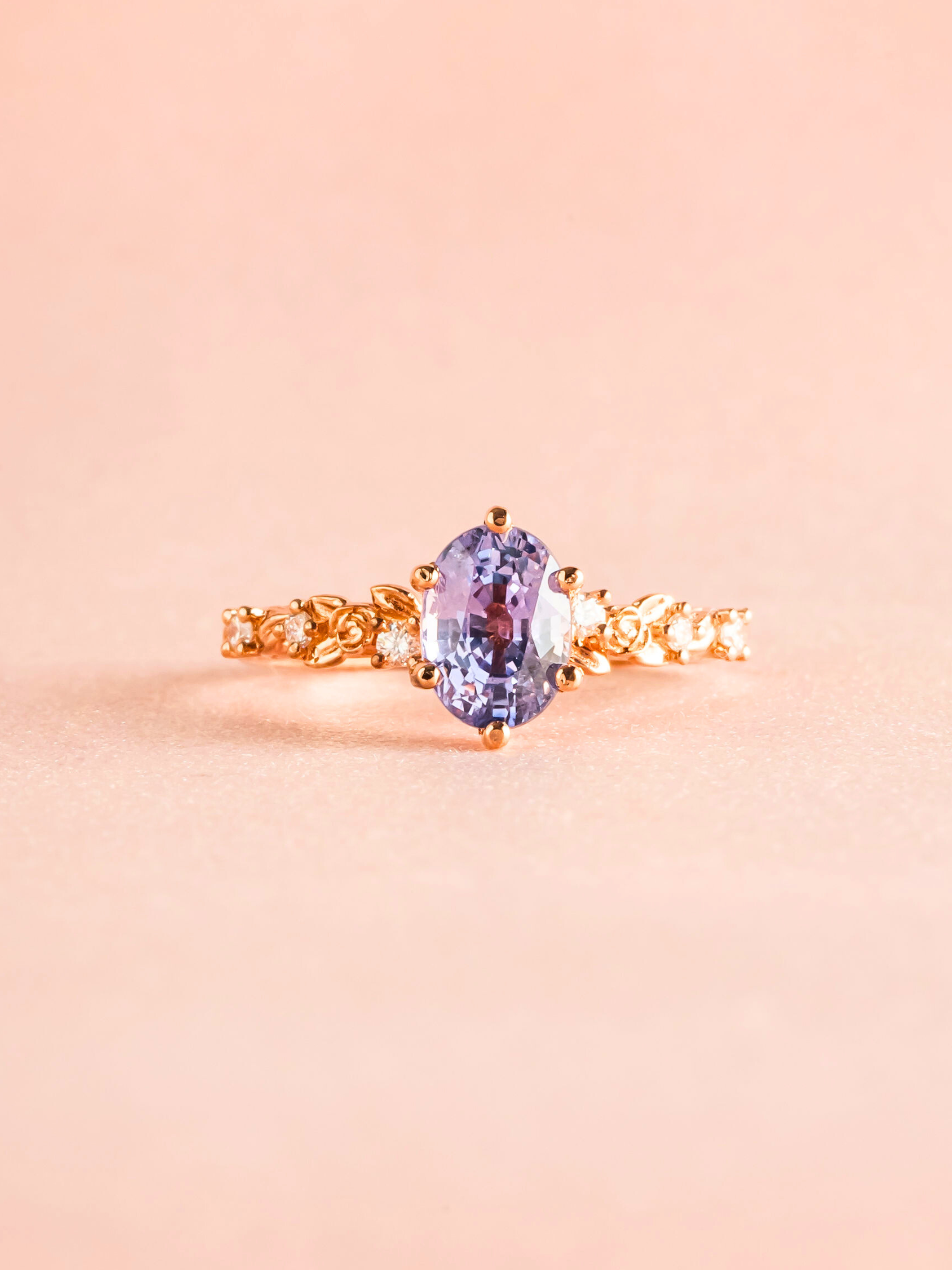 Aimee Ring - Lavender Sapphire & Lab Grown Diamond - 18k Rose Gold ...