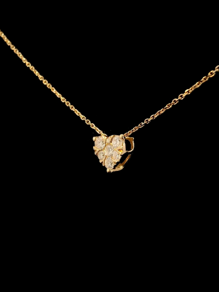 Heart Diamond Necklace - 18K Rose Gold | Tessellate Co